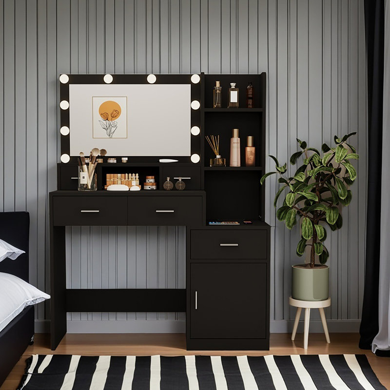 Magiccactus Newly Designed Smart Mirror Dressing Table With Drawers And Storage Cabinet Dressing Table With Dressing Pad For Bedroom Dressing Room Wayfair